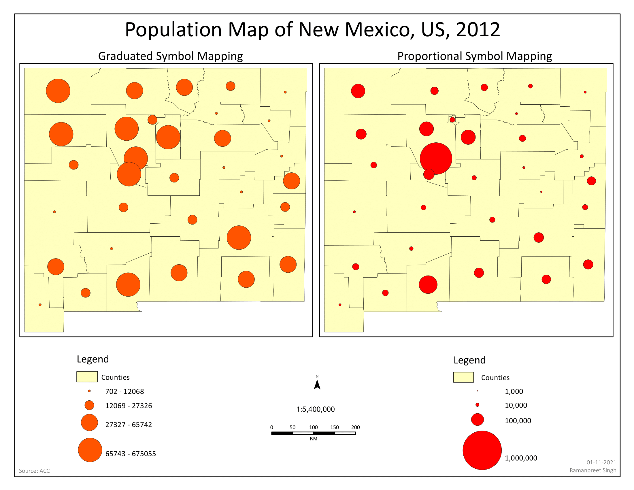 Comparative Study of Population Distribution Using Graduated and ...